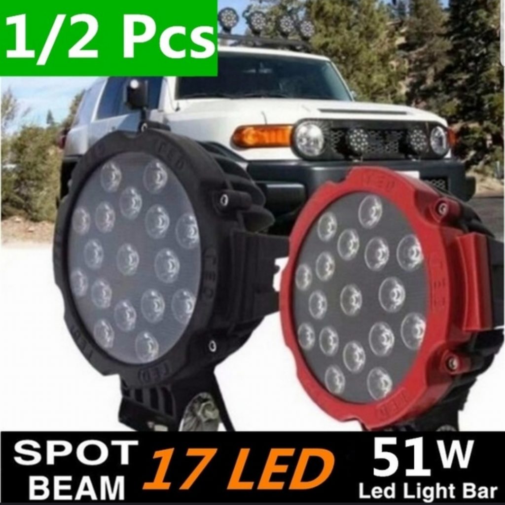 51 Watt LED Spot Lights Red - Revolution 4x4